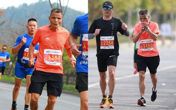 Maratona di Xin'anjiang, il corridore Uncle Chen fuma sigarette mentre corre | Sky Sport